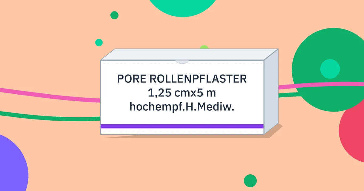 Symbolbild: Packung mit der Aufschrift PORE ROLLENPFLASTER 1,25 cmx5 m hochempf.H.Mediw. (PZN 17397852) – Verfügbarkeit und Bezug in Apotheken in Frankfurt am Main