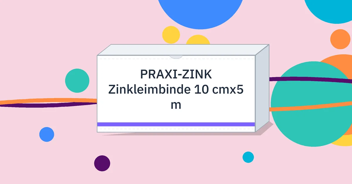 Symbolbild: Packung mit der Aufschrift PRAXI-ZINK Zinkleimbinde 10 cmx5 m (PZN 12828224) – Verfügbarkeit und Bezug in Apotheken in Frankfurt am Main