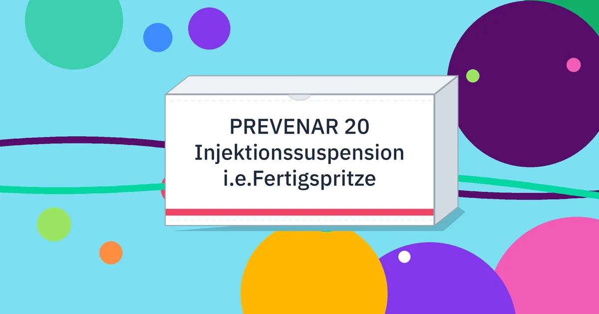 Symbolbild: Packung mit der Aufschrift PREVENAR 20 Injektionssuspension i.e.Fertigspritze (PZN 18263579) – Verfügbarkeit und Bezug in Apotheken in Frankfurt am Main