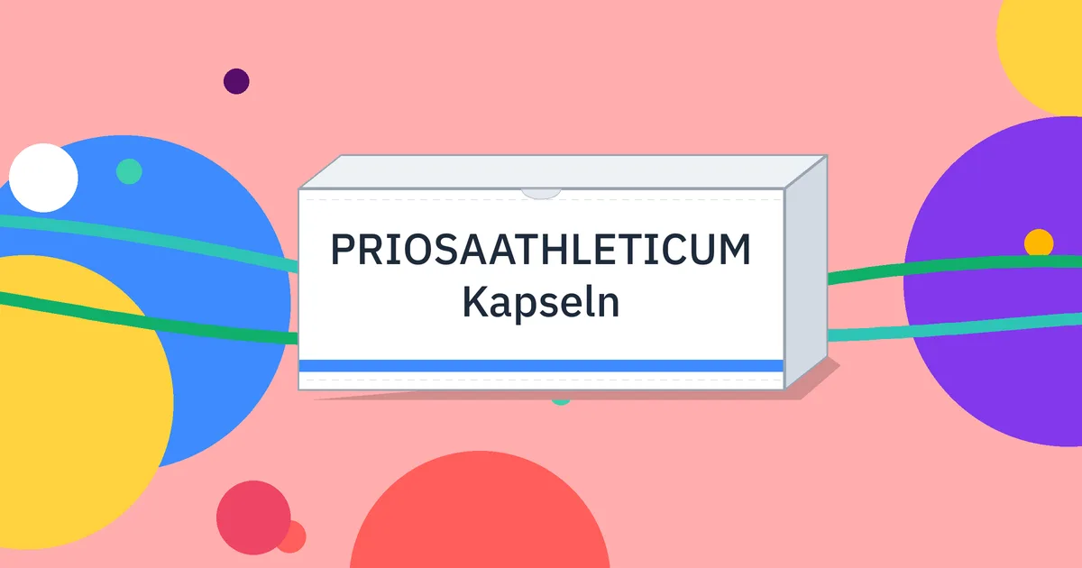 Symbolbild: Packung mit der Aufschrift PRIOSAATHLETICUM Kapseln (PZN 15435198) – Verfügbarkeit und Bezug in Apotheken in Frankfurt am Main