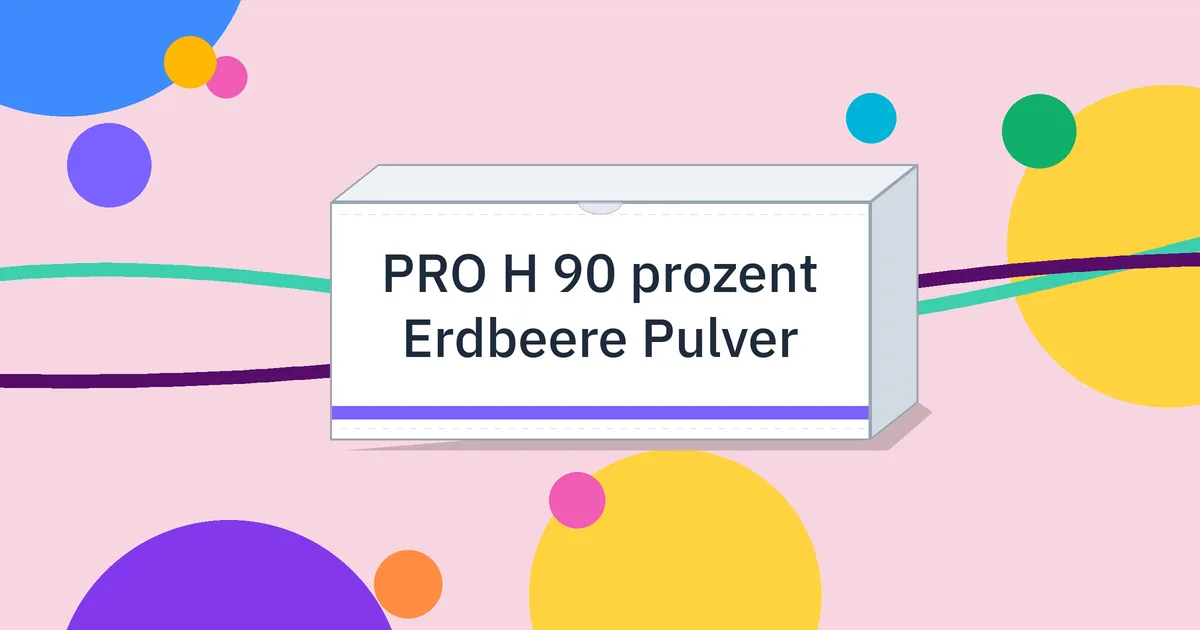 Symbolbild: Packung mit der Aufschrift PRO H 90 prozent Erdbeere Pulver (PZN 07681902) – Verfügbarkeit und Bezug in Apotheken in Frankfurt am Main
