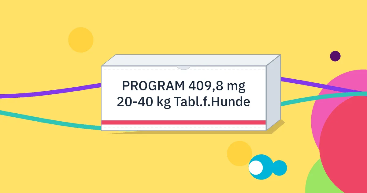 Symbolbild: Packung mit der Aufschrift PROGRAM 409,8 mg 20-40 kg Tabl.f.Hunde (PZN 01422217) – Verfügbarkeit und Bezug in Apotheken in Frankfurt am Main