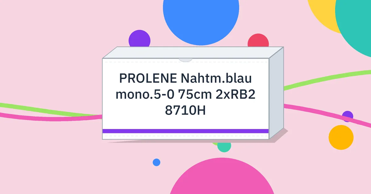 Symbolbild: Packung mit der Aufschrift PROLENE Nahtm.blau mono.5-0 75cm 2xRB2 8710H (PZN 16806596) – Verfügbarkeit und Bezug in Apotheken in Frankfurt am Main