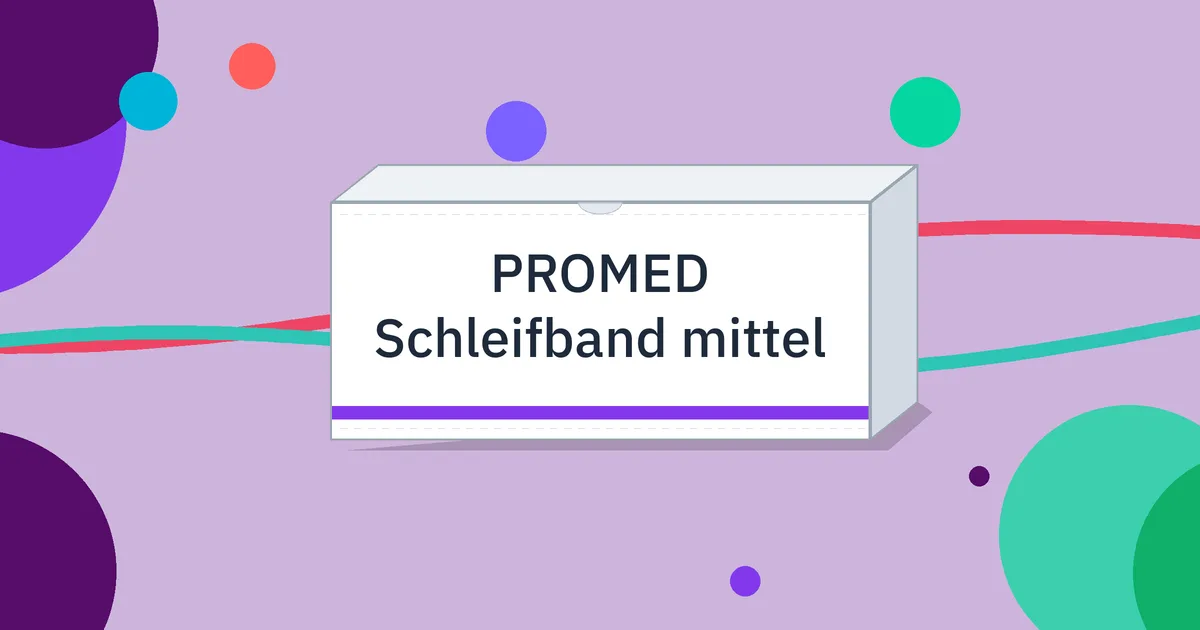 Symbolbild: Packung mit der Aufschrift PROMED Schleifband mittel (PZN 18132535) – Verfügbarkeit und Bezug in Apotheken in Frankfurt am Main