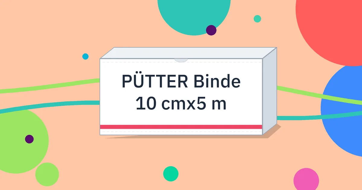 Symbolbild: Packung mit der Aufschrift PÜTTER Binde 10 cmx5 m (PZN 10135310) – Verfügbarkeit und Bezug in Apotheken in Frankfurt am Main