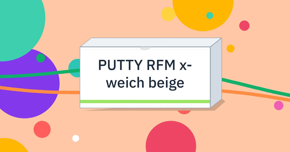 Symbolbild: Packung mit der Aufschrift PUTTY RFM x-weich beige (PZN 18817894) – Verfügbarkeit und Bezug in Apotheken in Frankfurt am Main