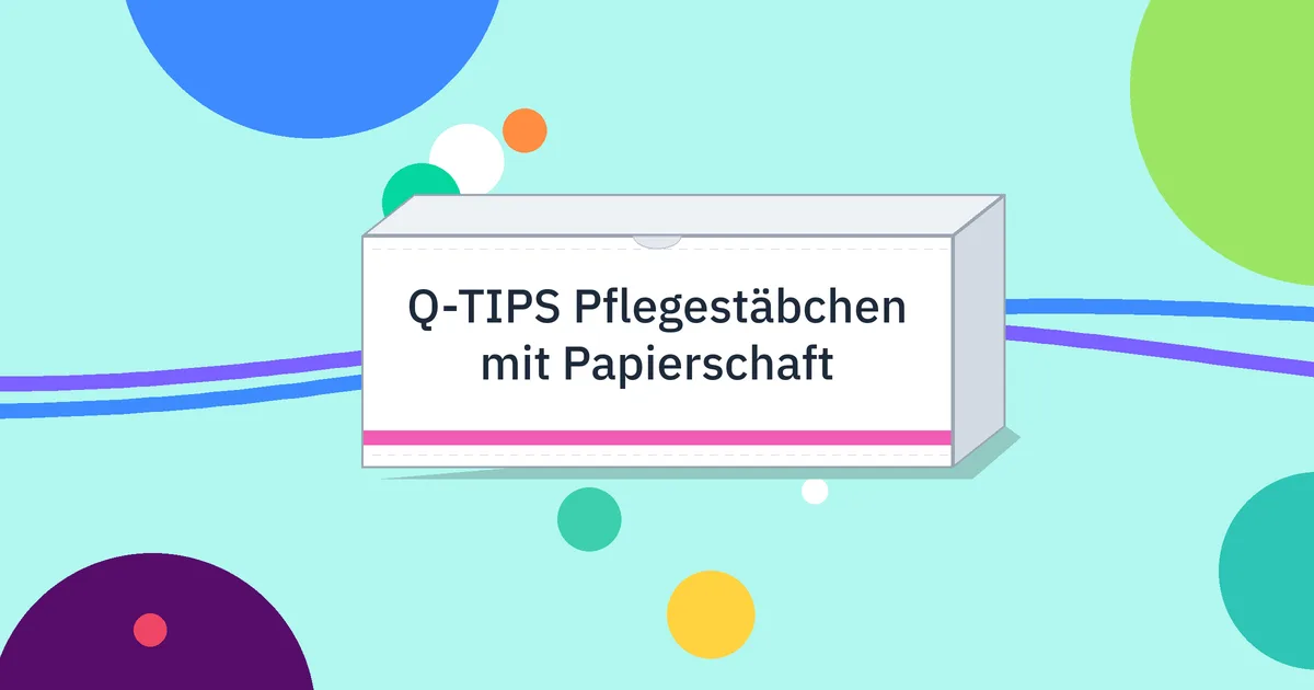 Symbolbild: Packung mit der Aufschrift Q-TIPS Pflegestäbchen mit Papierschaft (PZN 15743072) – Verfügbarkeit und Bezug in Apotheken in Frankfurt am Main
