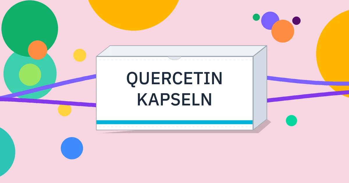 Symbolbild: Packung mit der Aufschrift QUERCETIN KAPSELN (PZN 17850168) – Verfügbarkeit und Bezug in Apotheken in Frankfurt am Main