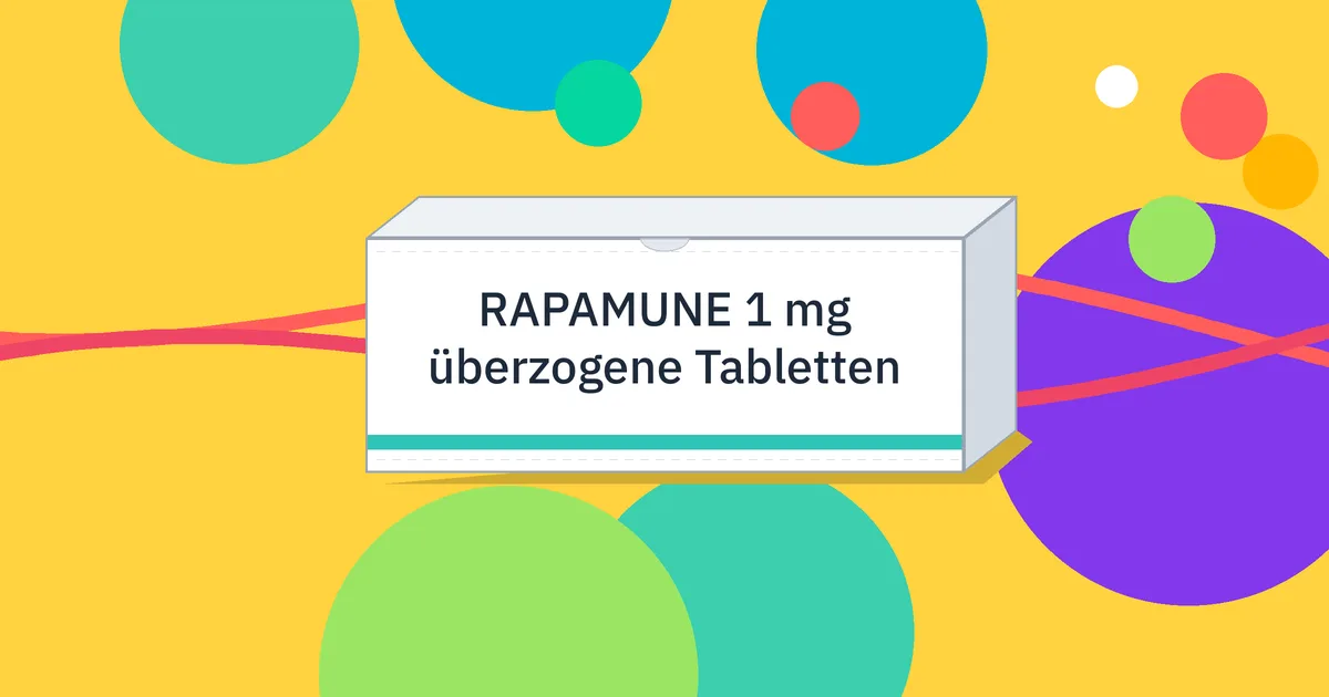 Symbolbild: Packung mit der Aufschrift RAPAMUNE 1 mg überzogene Tabletten (PZN 12557067) – Verfügbarkeit und Bezug in Apotheken in Frankfurt am Main
