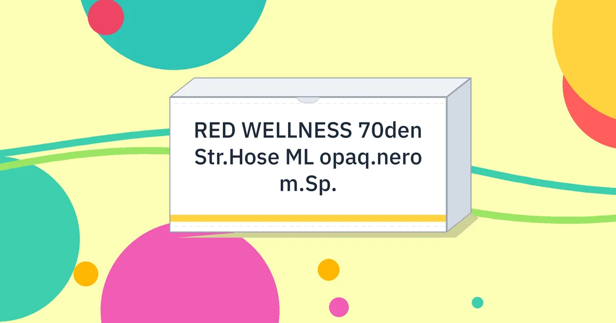 Symbolbild: Packung mit der Aufschrift RED WELLNESS 70den Str.Hose ML opaq.nero m.Sp. (PZN 16176505) – Verfügbarkeit und Bezug in Apotheken in Frankfurt am Main