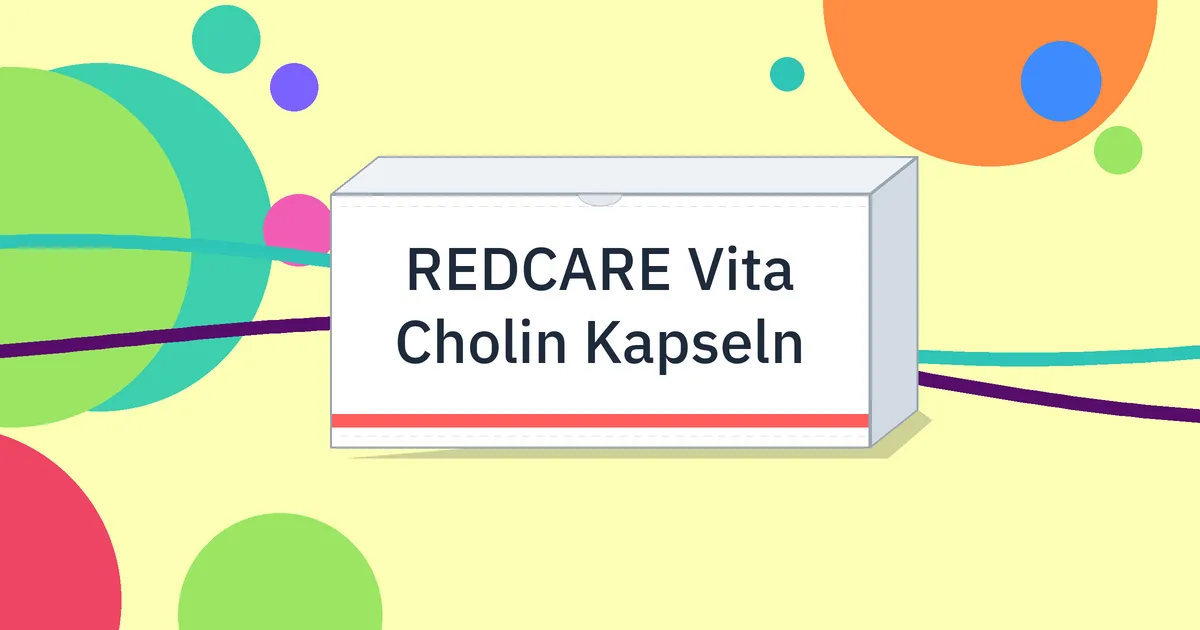 Symbolbild: Packung mit der Aufschrift REDCARE Vita Cholin Kapseln (PZN 20104440) – Verfügbarkeit und Bezug in Apotheken in Frankfurt am Main