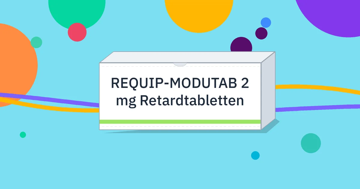 Symbolbild: Packung mit der Aufschrift REQUIP-MODUTAB 2 mg Retardtabletten (PZN 07104091) – Verfügbarkeit und Bezug in Apotheken in Frankfurt am Main