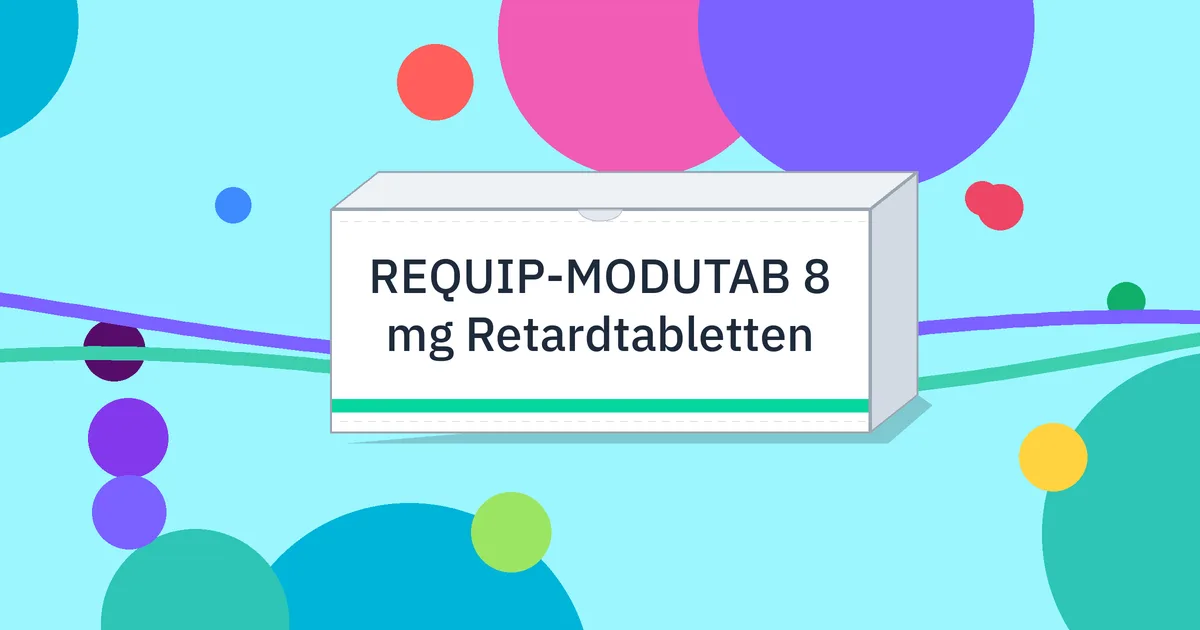 Symbolbild: Packung mit der Aufschrift REQUIP-MODUTAB 8 mg Retardtabletten (PZN 04652107) – Verfügbarkeit und Bezug in Apotheken in Frankfurt am Main