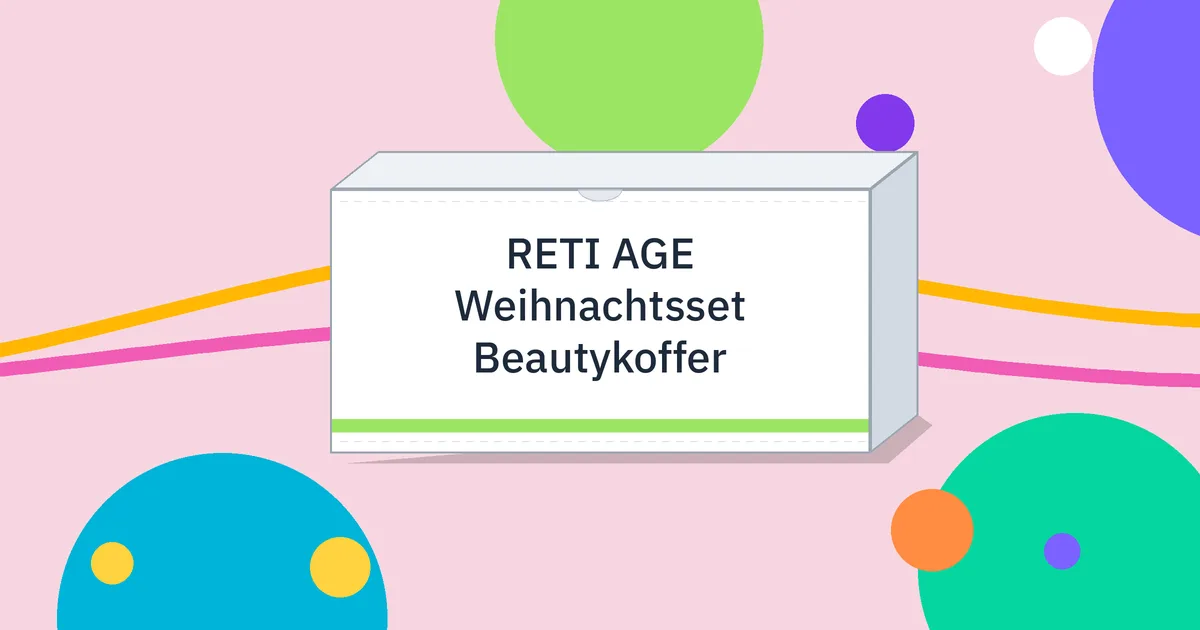 Symbolbild: Packung mit der Aufschrift RETI AGE Weihnachtsset Beautykoffer (PZN 19556243) – Verfügbarkeit und Bezug in Apotheken in Frankfurt am Main