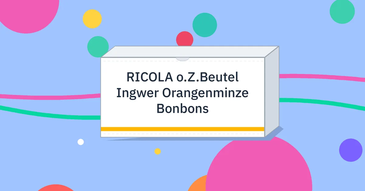 Symbolbild: Packung mit der Aufschrift RICOLA o.Z.Beutel Ingwer Orangenminze Bonbons (PZN 17518391) – Verfügbarkeit und Bezug in Apotheken in Frankfurt am Main
