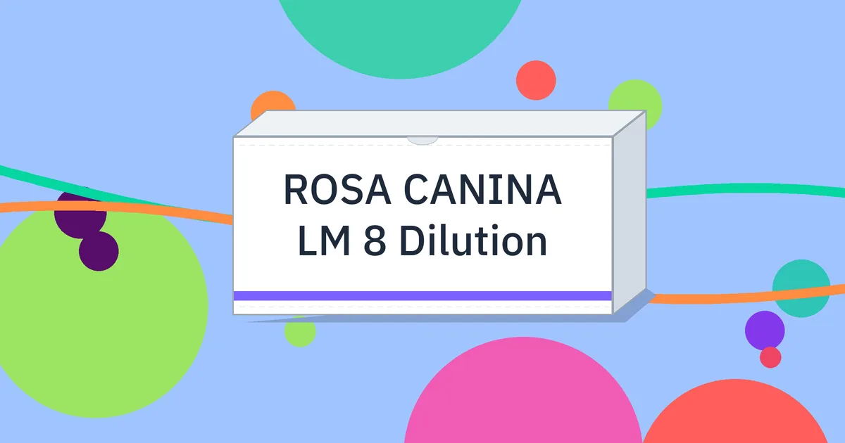 Symbolbild: Packung mit der Aufschrift ROSA CANINA LM 8 Dilution (PZN 13055304) – Verfügbarkeit und Bezug in Apotheken in Frankfurt am Main
