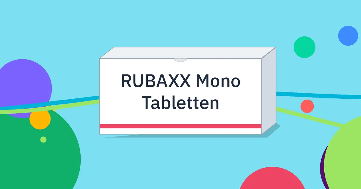 Symbolbild: Packung mit der Aufschrift RUBAXX Mono Tabletten (PZN 14162634) – Verfügbarkeit und Bezug in Apotheken in Frankfurt am Main