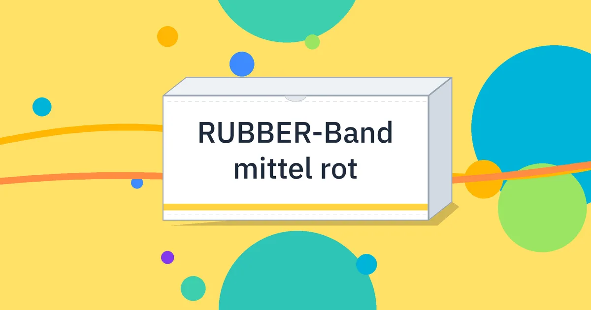Symbolbild: Packung mit der Aufschrift RUBBER-Band mittel rot (PZN 13417517) – Verfügbarkeit und Bezug in Apotheken in Frankfurt am Main