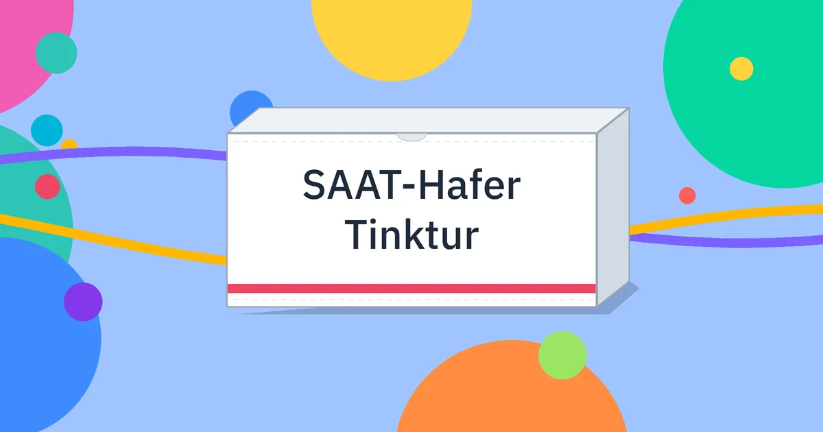 Symbolbild: Packung mit der Aufschrift SAAT-Hafer Tinktur (PZN 17187557) – Verfügbarkeit und Bezug in Apotheken in Frankfurt am Main