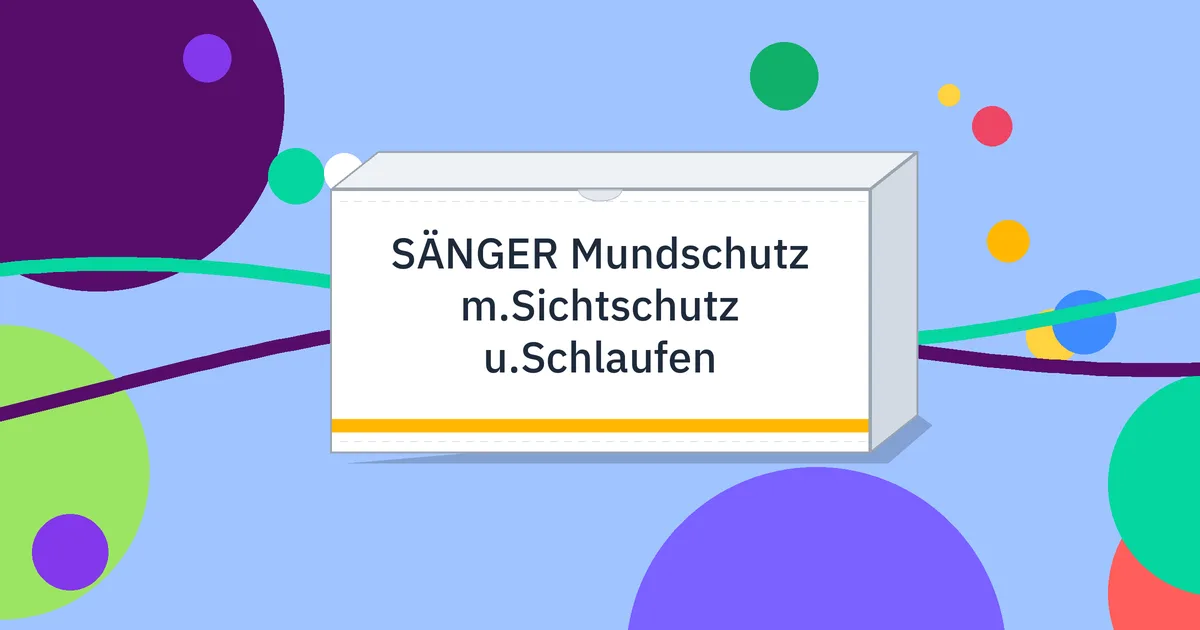 Symbolbild: Packung mit der Aufschrift SÄNGER Mundschutz m.Sichtschutz u.Schlaufen (PZN 01304653) – Verfügbarkeit und Bezug in Apotheken in Frankfurt am Main