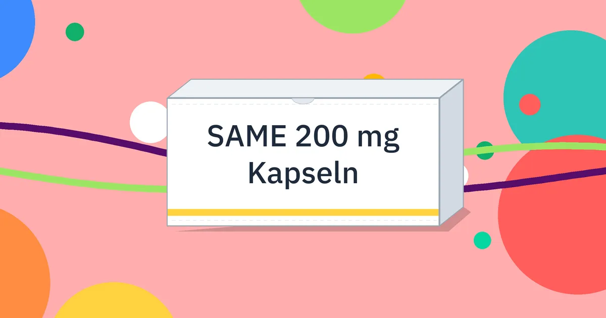 Symbolbild: Packung mit der Aufschrift SAME 200 mg Kapseln (PZN 17966362) – Verfügbarkeit und Bezug in Apotheken in Frankfurt am Main