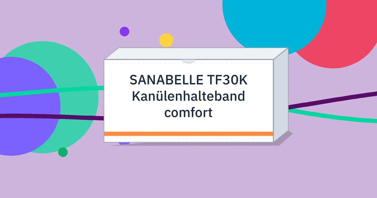 Symbolbild: Packung mit der Aufschrift SANABELLE TF30K Kanülenhalteband comfort (PZN 09304210) – Verfügbarkeit und Bezug in Apotheken in Frankfurt am Main