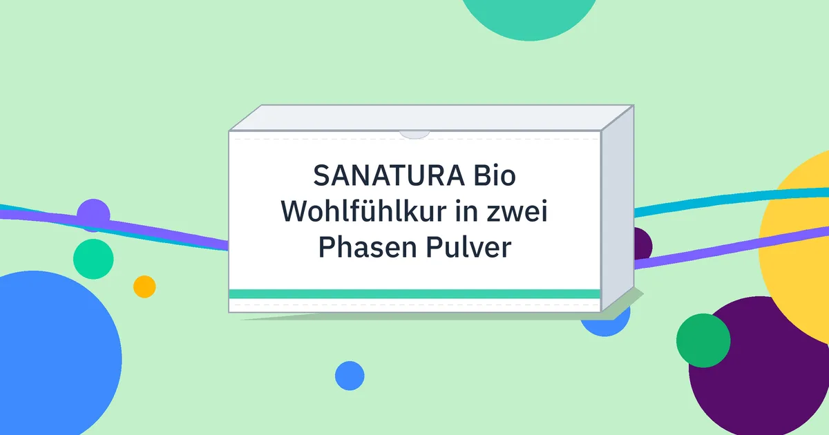 Symbolbild: Packung mit der Aufschrift SANATURA Bio Wohlfühlkur in zwei Phasen Pulver (PZN 18700904) – Verfügbarkeit und Bezug in Apotheken in Frankfurt am Main