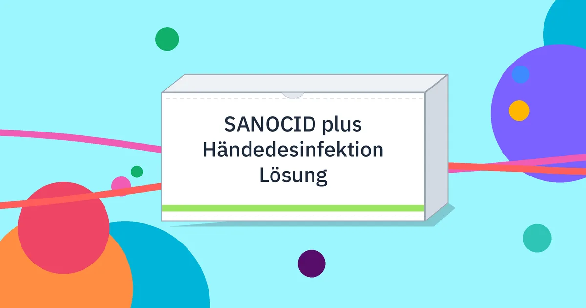Symbolbild: Packung mit der Aufschrift SANOCID plus Händedesinfektion Lösung (PZN 08446899) – Verfügbarkeit und Bezug in Apotheken in Frankfurt am Main