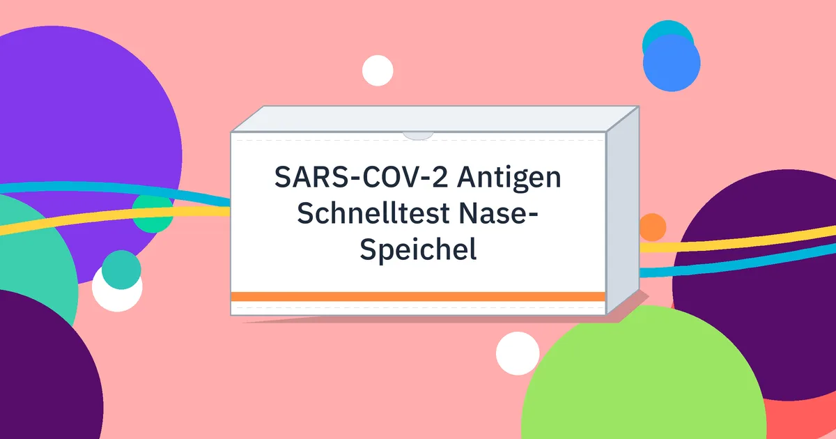 Symbolbild: Packung mit der Aufschrift SARS-COV-2 Antigen Schnelltest Nase-Speichel (PZN 17502303) – Verfügbarkeit und Bezug in Apotheken in Frankfurt am Main
