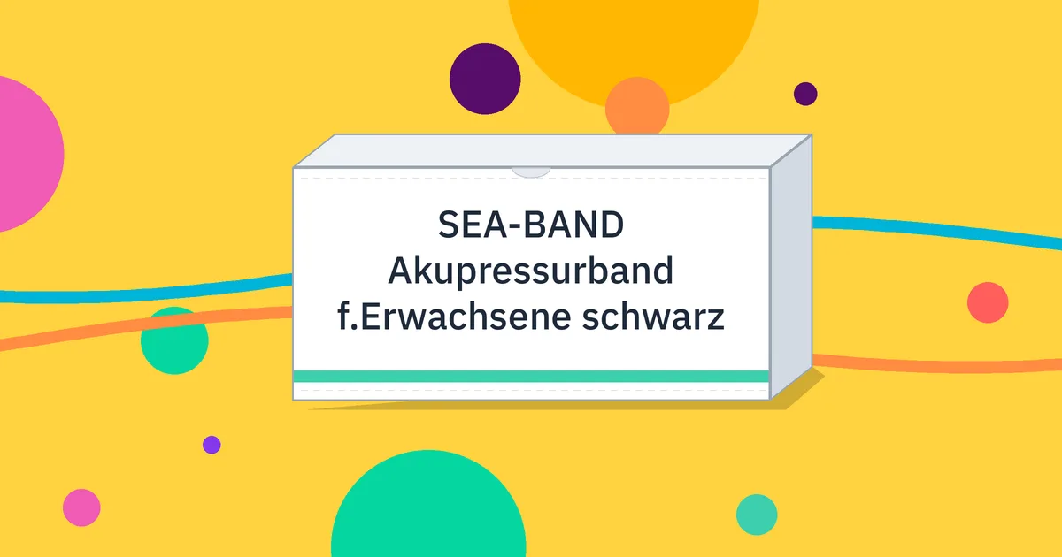 Symbolbild: Packung mit der Aufschrift SEA-BAND Akupressurband f.Erwachsene schwarz (PZN 18036139) – Verfügbarkeit und Bezug in Apotheken in Frankfurt am Main