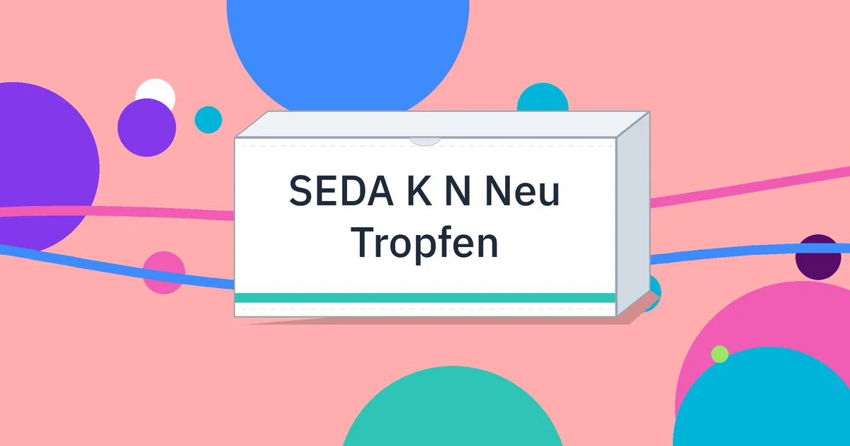 Symbolbild: Packung mit der Aufschrift SEDA K N Neu Tropfen (PZN 01557041) – Verfügbarkeit und Bezug in Apotheken in Frankfurt am Main