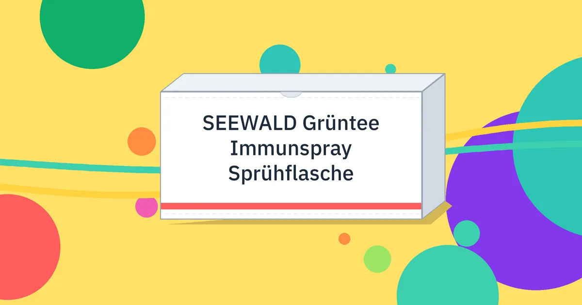 Symbolbild: Packung mit der Aufschrift SEEWALD Grüntee Immunspray Sprühflasche (PZN 19542637) – Verfügbarkeit und Bezug in Apotheken in Frankfurt am Main