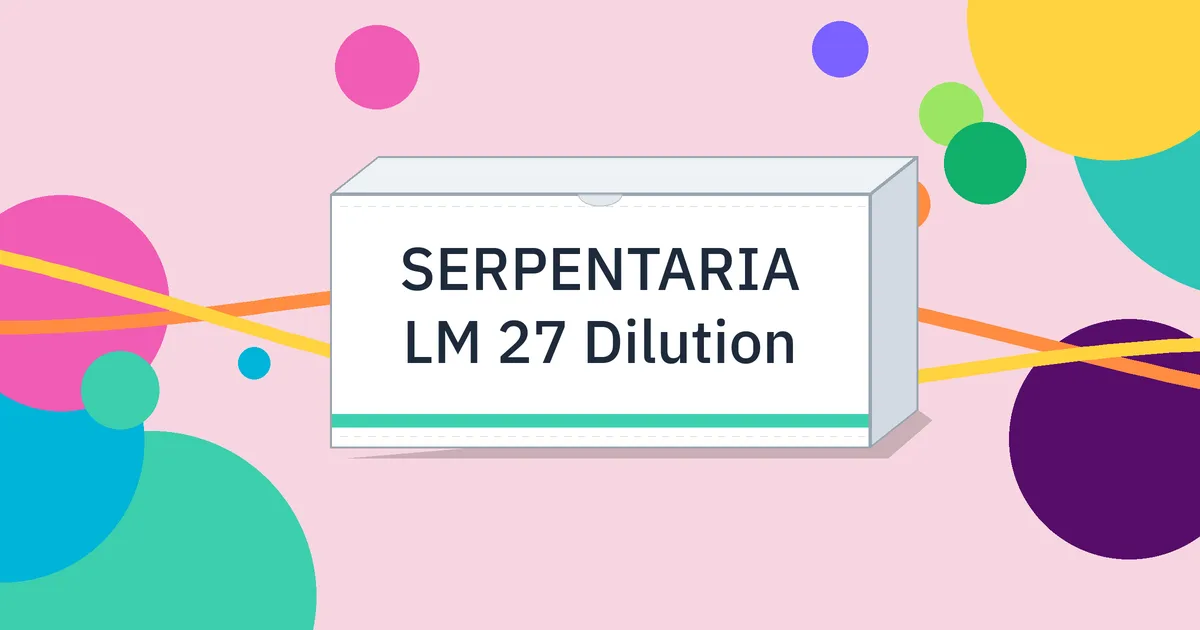 Symbolbild: Packung mit der Aufschrift SERPENTARIA LM 27 Dilution (PZN 13676561) – Verfügbarkeit und Bezug in Apotheken in Frankfurt am Main