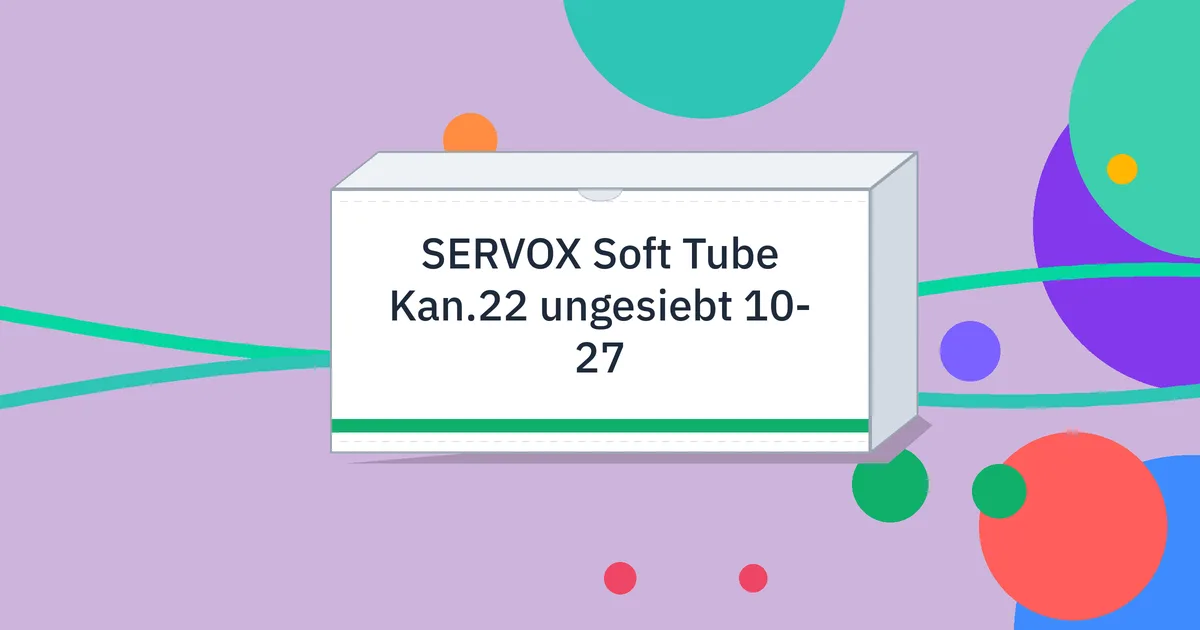 Symbolbild: Packung mit der Aufschrift SERVOX Soft Tube Kan.22 ungesiebt 10-27 (PZN 07508635) – Verfügbarkeit und Bezug in Apotheken in Frankfurt am Main