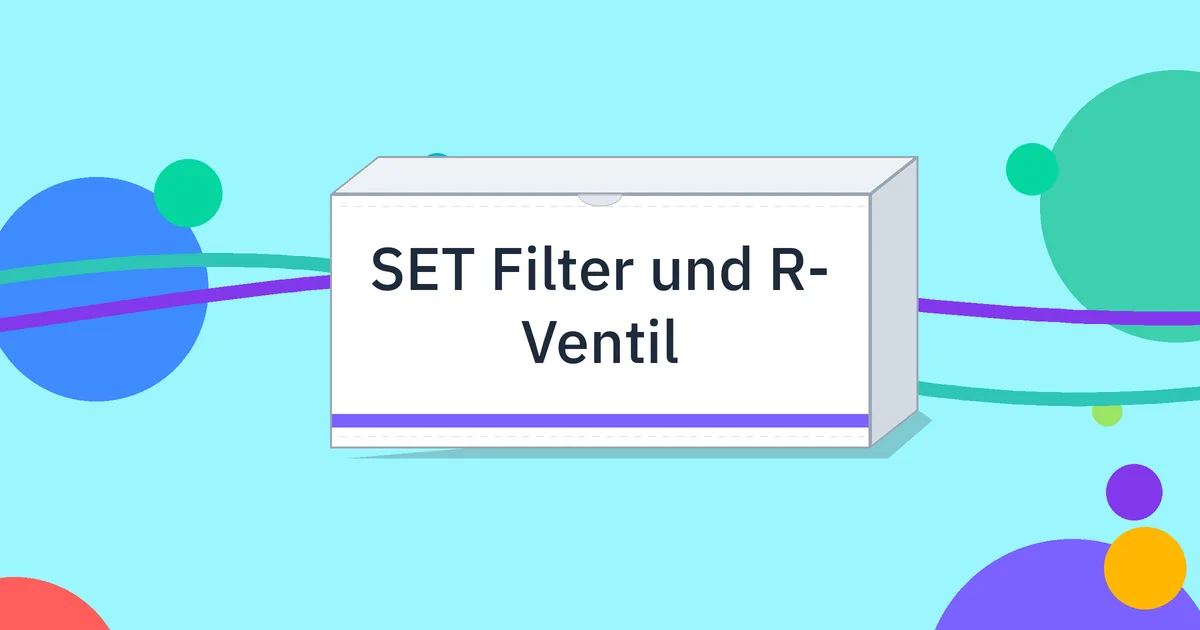 Symbolbild: Packung mit der Aufschrift SET Filter und R-Ventil (PZN 14384961) – Verfügbarkeit und Bezug in Apotheken in Frankfurt am Main