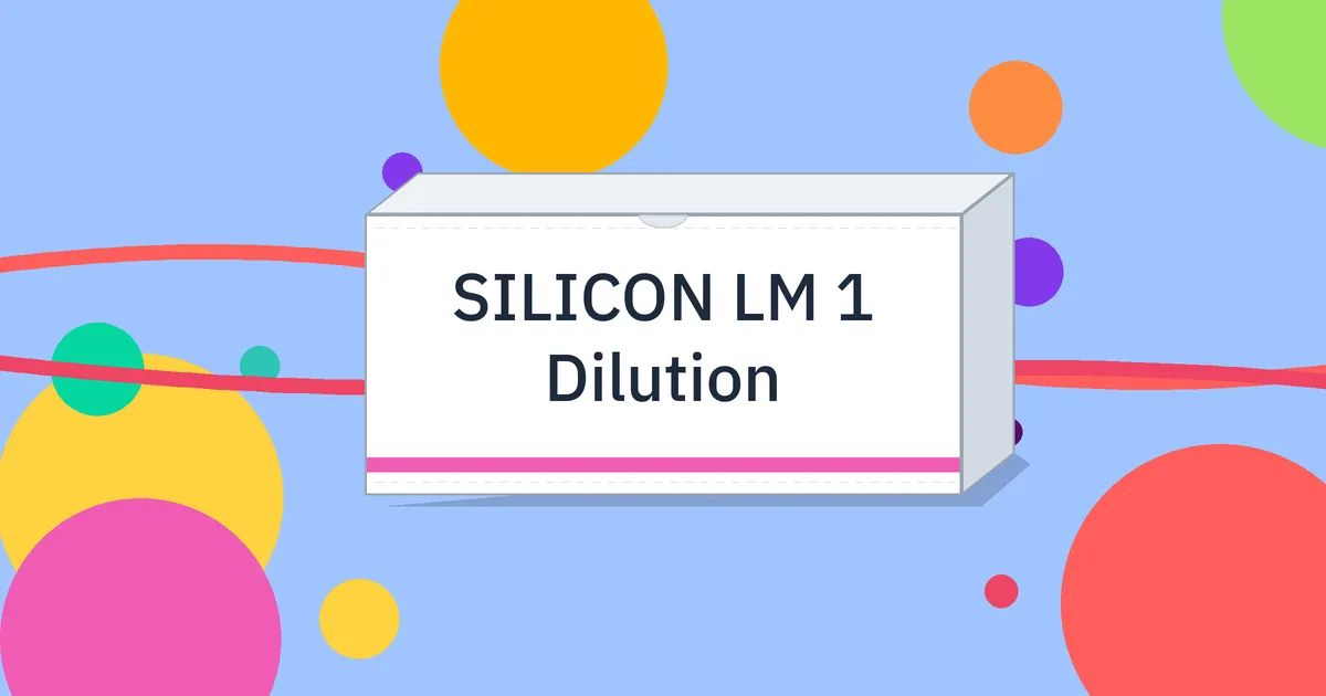 Symbolbild: Packung mit der Aufschrift SILICON LM 1 Dilution (PZN 13677885) – Verfügbarkeit und Bezug in Apotheken in Frankfurt am Main