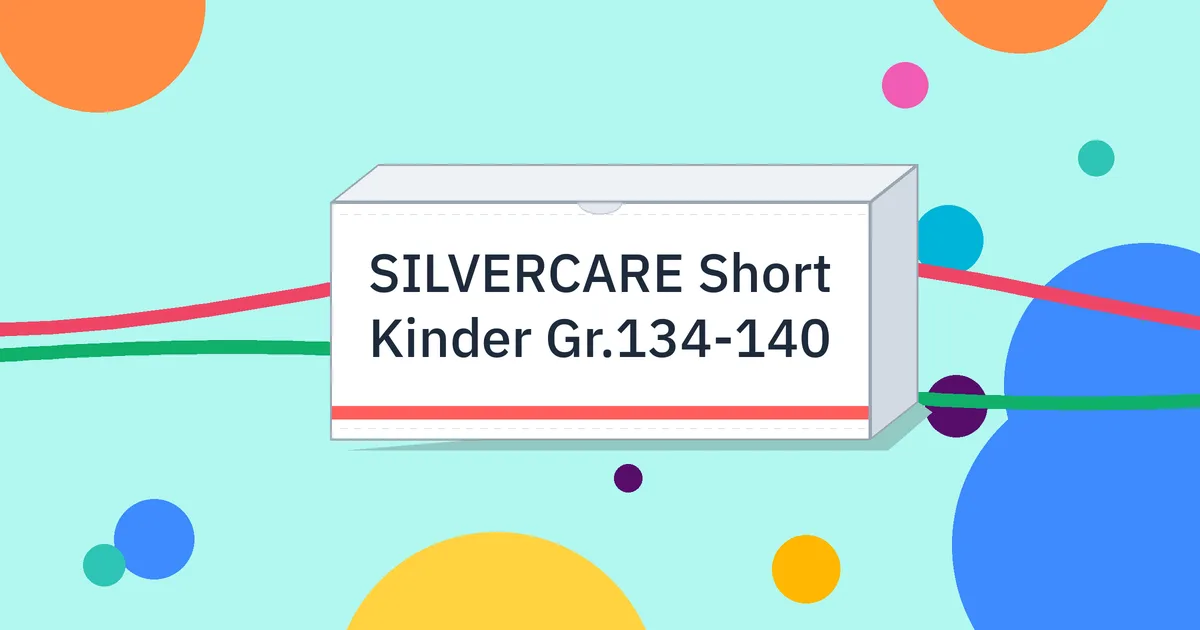 Symbolbild: Packung mit der Aufschrift SILVERCARE Short Kinder Gr.134-140 (PZN 09270764) – Verfügbarkeit und Bezug in Apotheken in Frankfurt am Main
