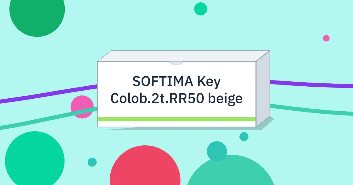 Symbolbild: Packung mit der Aufschrift SOFTIMA Key Colob.2t.RR50 beige (PZN 00993403) – Verfügbarkeit und Bezug in Apotheken in Frankfurt am Main