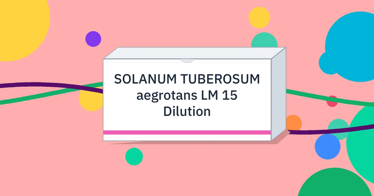 Symbolbild: Packung mit der Aufschrift SOLANUM TUBEROSUM aegrotans LM 15 Dilution (PZN 13193839) – Verfügbarkeit und Bezug in Apotheken in Frankfurt am Main