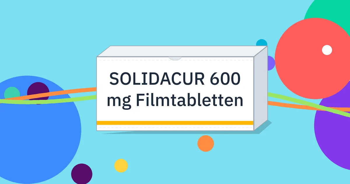 Symbolbild: Packung mit der Aufschrift SOLIDACUR 600 mg Filmtabletten (PZN 04770290) – Verfügbarkeit und Bezug in Apotheken in Frankfurt am Main