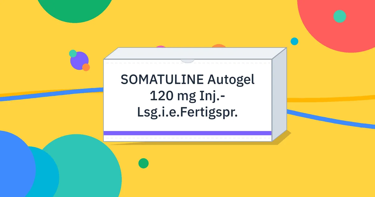 Symbolbild: Packung mit der Aufschrift SOMATULINE Autogel 120 mg Inj.-Lsg.i.e.Fertigspr. (PZN 12497968) – Verfügbarkeit und Bezug in Apotheken in Frankfurt am Main
