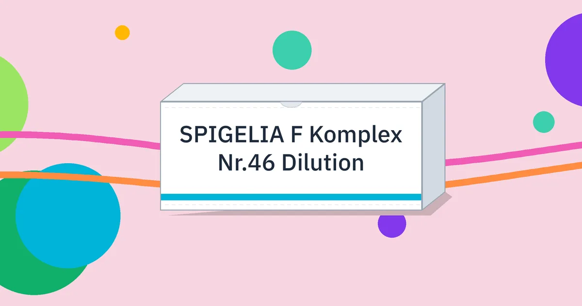 Symbolbild: Packung mit der Aufschrift SPIGELIA F Komplex Nr.46 Dilution (PZN 01012809) – Verfügbarkeit und Bezug in Apotheken in Frankfurt am Main