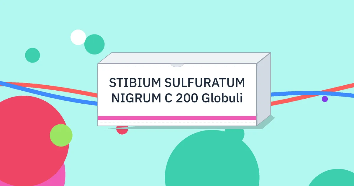 Symbolbild: Packung mit der Aufschrift STIBIUM SULFURATUM NIGRUM C 200 Globuli (PZN 01067199) – Verfügbarkeit und Bezug in Apotheken in Frankfurt am Main