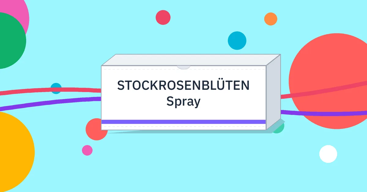 Symbolbild: Packung mit der Aufschrift STOCKROSENBLÜTEN Spray (PZN 17556032) – Verfügbarkeit und Bezug in Apotheken in Frankfurt am Main