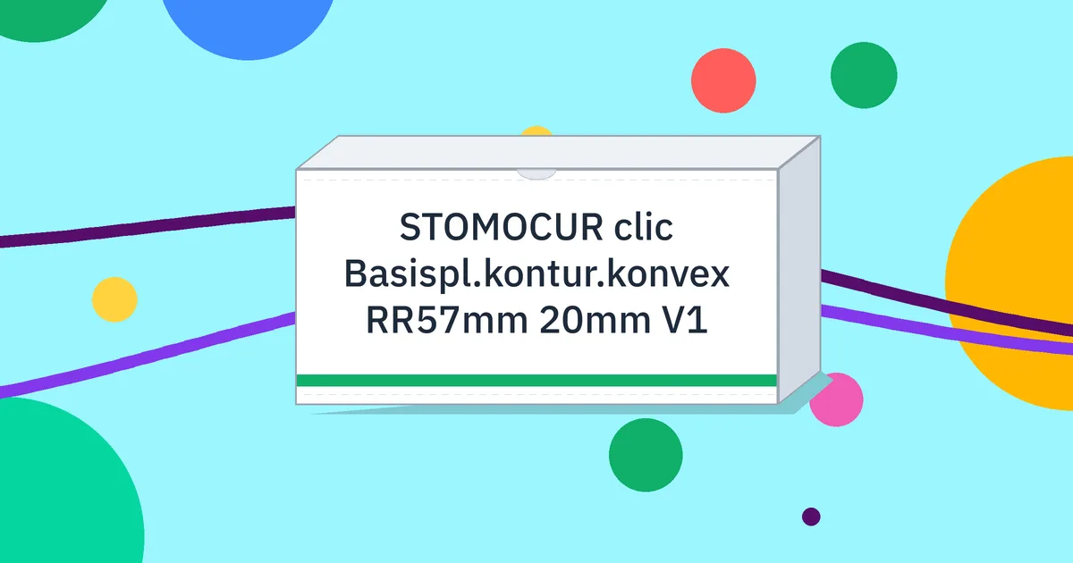 Symbolbild: Packung mit der Aufschrift STOMOCUR clic Basispl.kontur.konvex RR57mm 20mm V1 (PZN 18238937) – Verfügbarkeit und Bezug in Apotheken in Frankfurt am Main