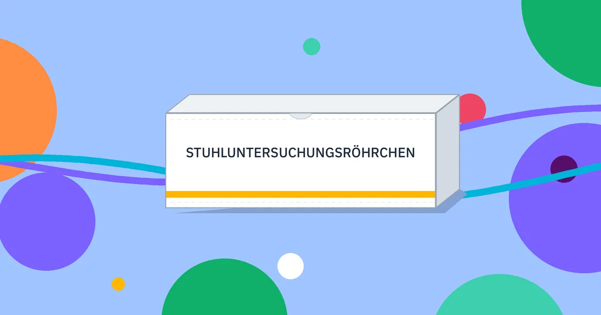Symbolbild: Packung mit der Aufschrift STUHLUNTERSUCHUNGSRÖHRCHEN (PZN 01440758) – Verfügbarkeit und Bezug in Apotheken in Frankfurt am Main