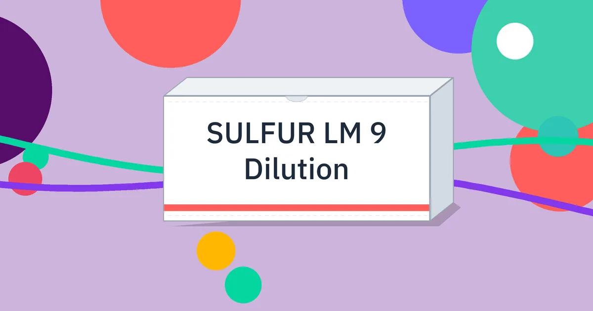 Symbolbild: Packung mit der Aufschrift SULFUR LM 9 Dilution (PZN 13209948) – Verfügbarkeit und Bezug in Apotheken in Frankfurt am Main