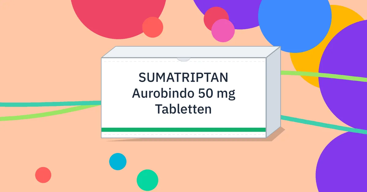 Symbolbild: Packung mit der Aufschrift SUMATRIPTAN Aurobindo 50 mg Tabletten (PZN 05454326) – Verfügbarkeit und Bezug in Apotheken in Frankfurt am Main
