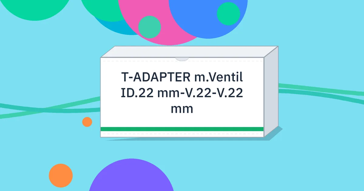 Symbolbild: Packung mit der Aufschrift T-ADAPTER m.Ventil ID.22 mm-V.22-V.22 mm (PZN 17432100) – Verfügbarkeit und Bezug in Apotheken in Frankfurt am Main