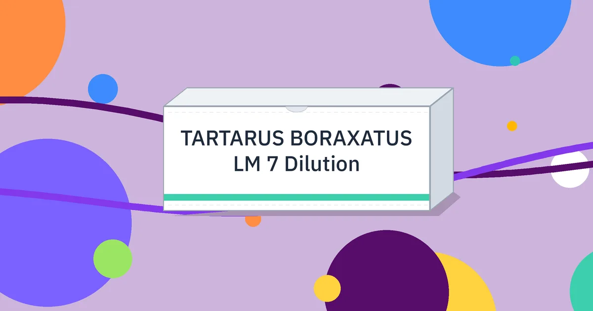 Symbolbild: Packung mit der Aufschrift TARTARUS BORAXATUS LM 7 Dilution (PZN 13214688) – Verfügbarkeit und Bezug in Apotheken in Frankfurt am Main
